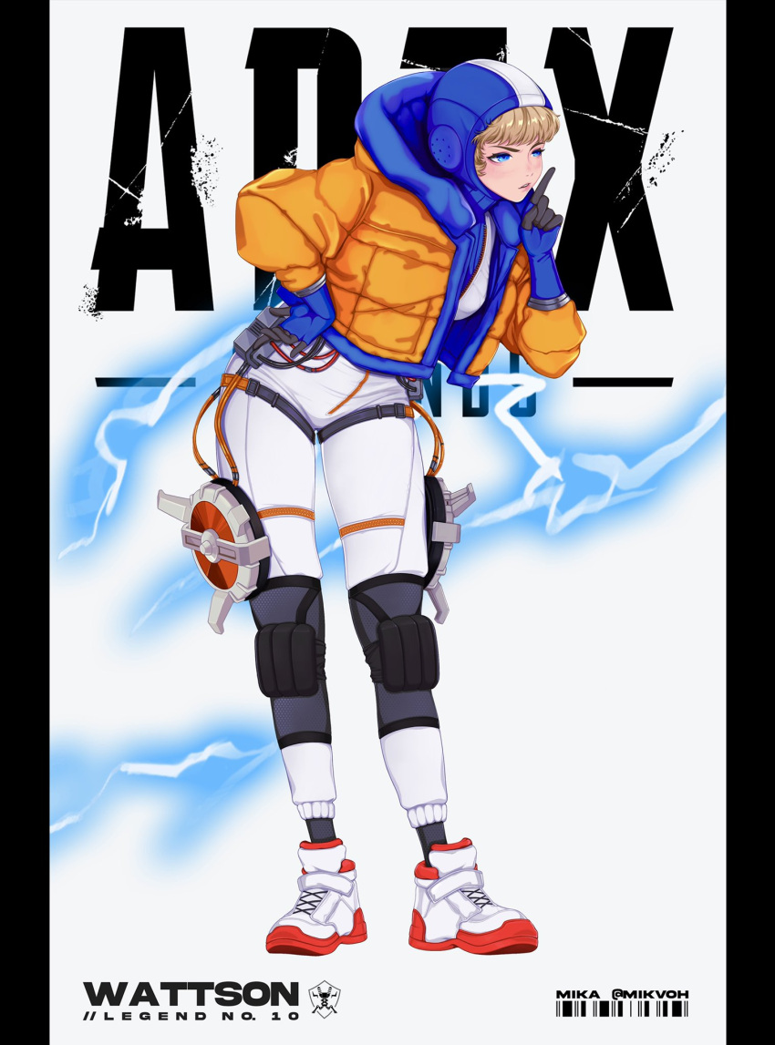 Safebooru - 1girl apex legends bangs blonde hair blue bodysuit blue eyes blue gloves blue ...