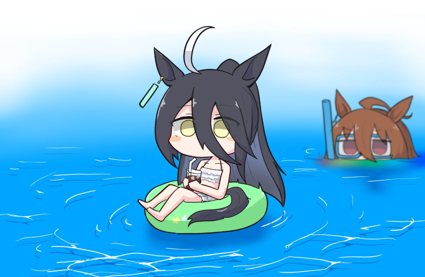 Safebooru - 2girls agnes tachyon (umamusume) ahoge alternate costume animal ears bangs barefoot ...