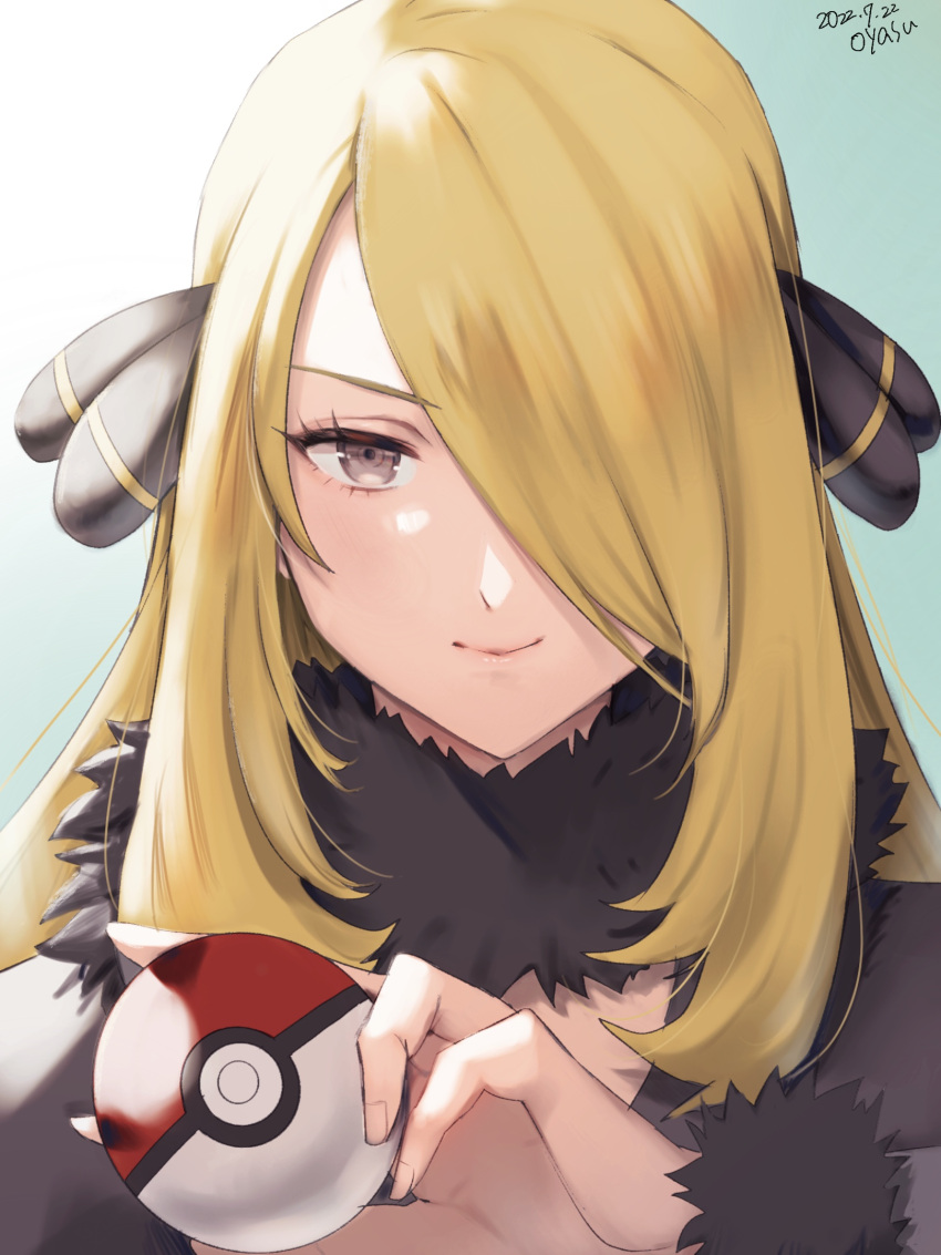 Safebooru - 1girl blonde hair brown eyes closed mouth cynthia (pokemon ...