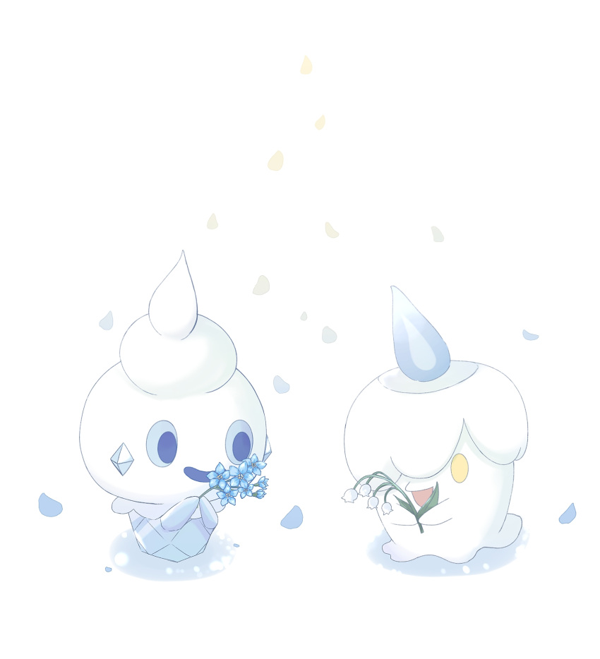 Safebooru - blue flower candle commentary request falling petals fire ...