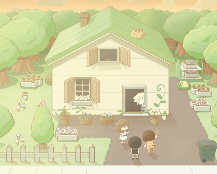 Safebooru - 1girl 3boys absurdres basil (omori) black hair blonde hair ...