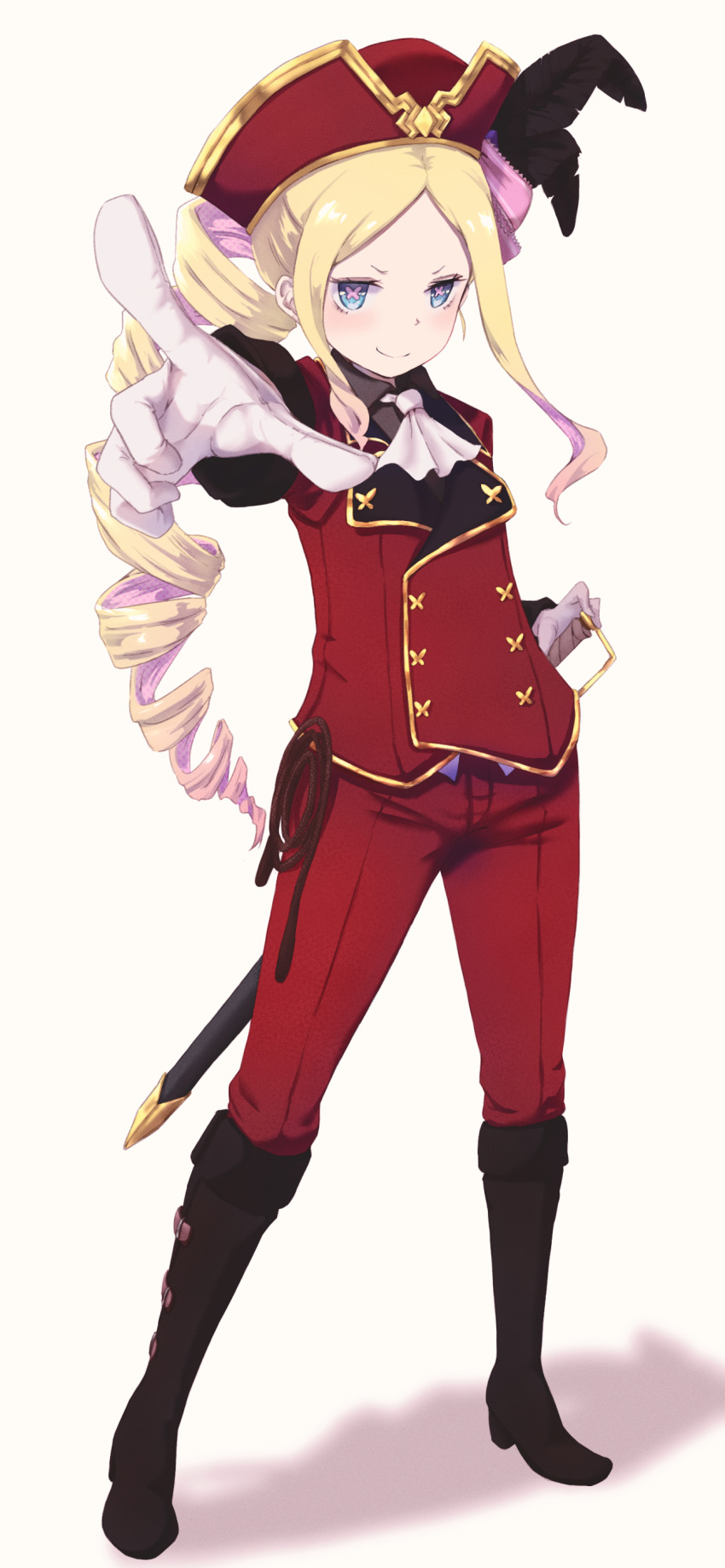 Safebooru - 1girl absurdres beatrice (re:zero) blonde hair blue eyes boots drill hair full body ...