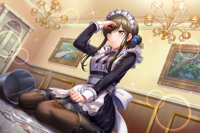 Safebooru - aoyagi tsubaki black hair d4dj dress headdress long hair yellow eyes | 4091403