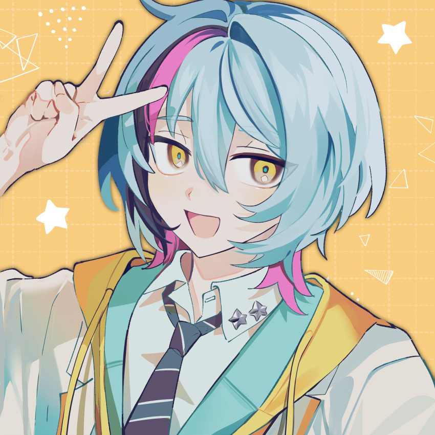 Safebooru - 1boy androgynous biiji black hair blue hair highres kyo kaneko long sleeves looking ...