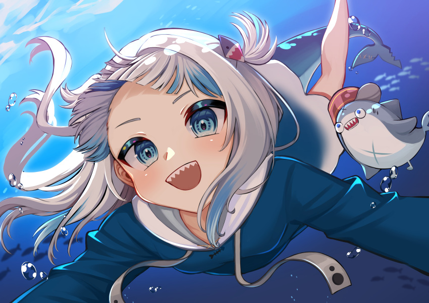 Safebooru - 1girl absurdres animal costume animal hood artist request bangs bloop (gawr gura ...