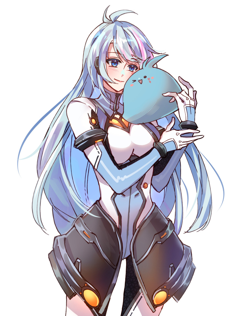 Safebooru - 1girl absurdres azura cecillia blue eyes blue hair breasts english commentary gloves ...