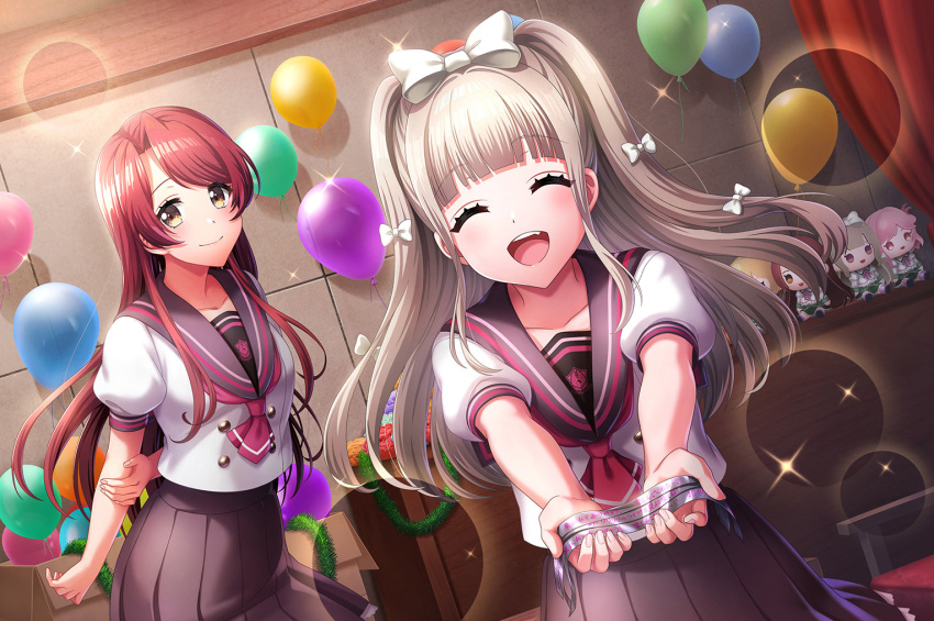 Safebooru - closed eyes d4dj dress grey hair long hair shiratori kurumi smile | 4096463