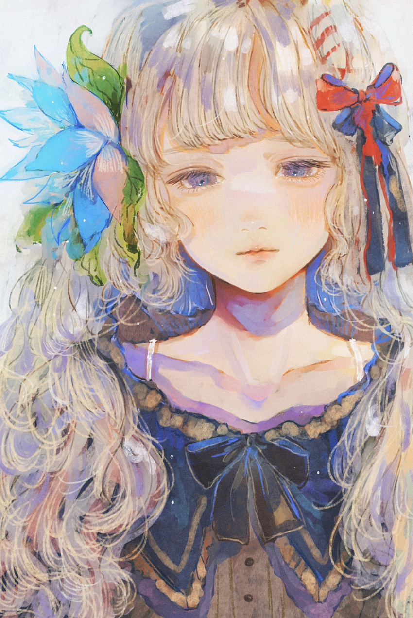 Safebooru 1girl Bangs Black Bow Blonde Hair Blush Bow Collarbone 5492