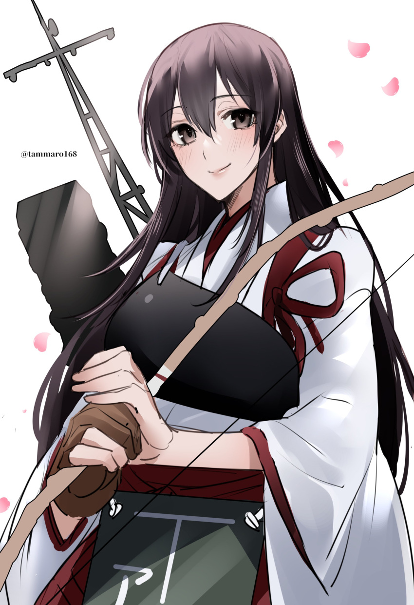 Safebooru - 1girl absurdres akagi (kancolle) bangs blush bow (weapon ...