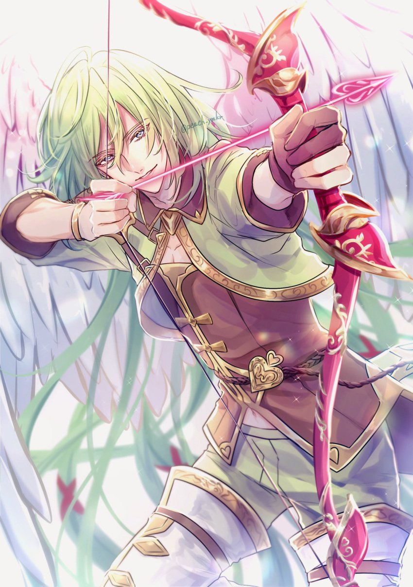 Safebooru - 1boy angel wings arrow (projectile) bishounen bow (weapon ...