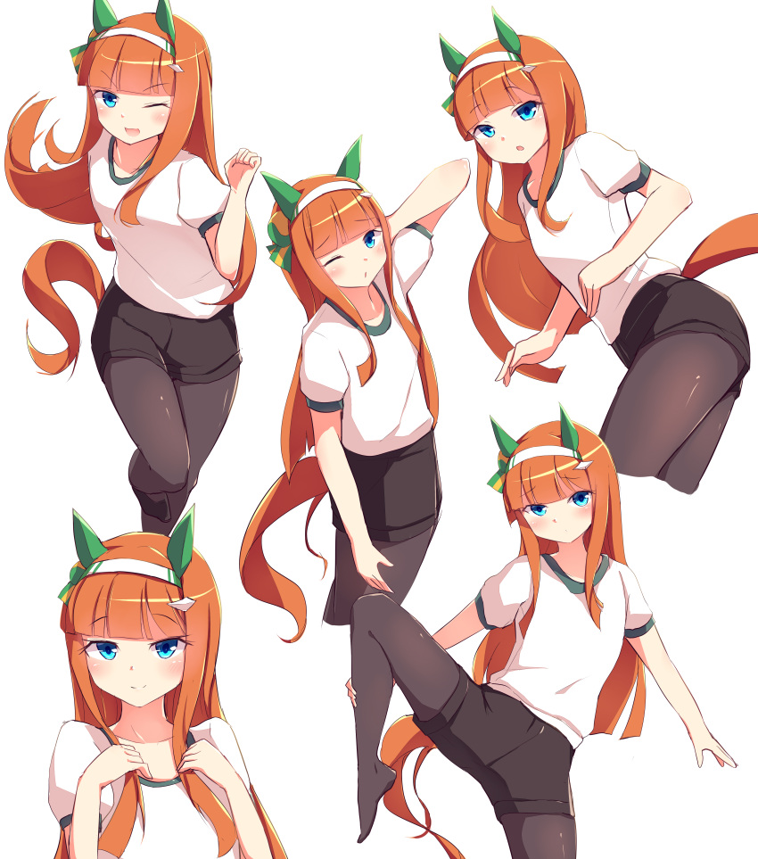 Safebooru - 1girl absurdres animal ears aqua eyes bangs black pantyhose black shorts blunt bangs ...