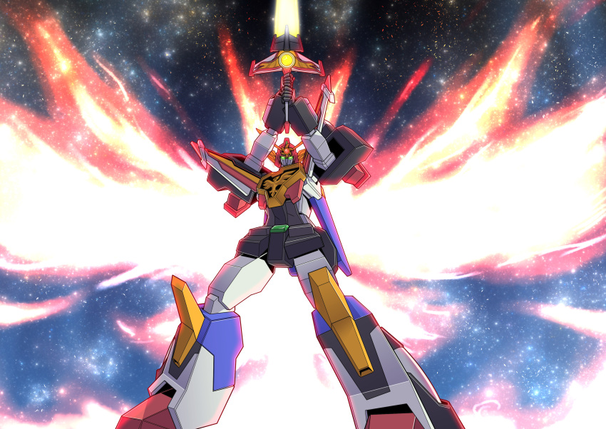 Safebooru - absurdres arms up great fighbird green eyes highres holding ...