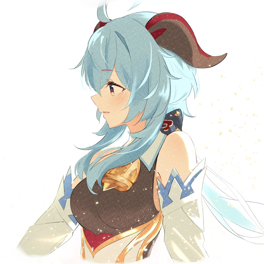 Safebooru - 1girl absurdres ahoge bangs bare shoulders bell blue hair bow breasts detached ...