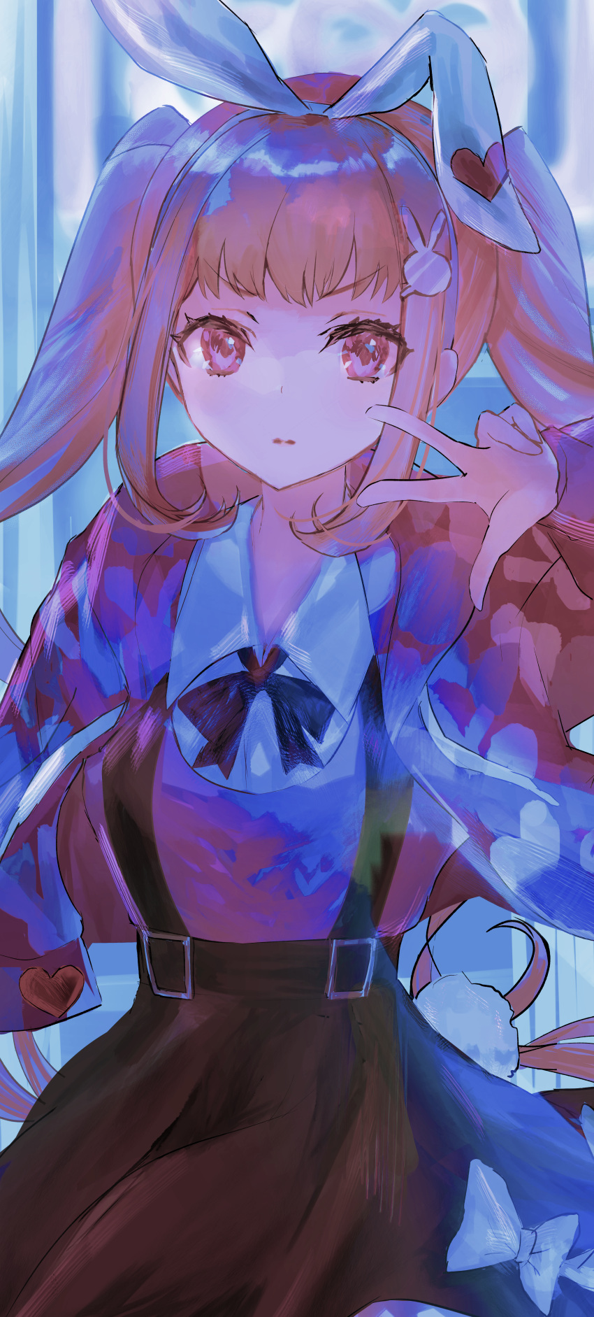 Safebooru - 1girl absurdres animal ears black bow black bowtie black skirt bow bowtie brown hair ...