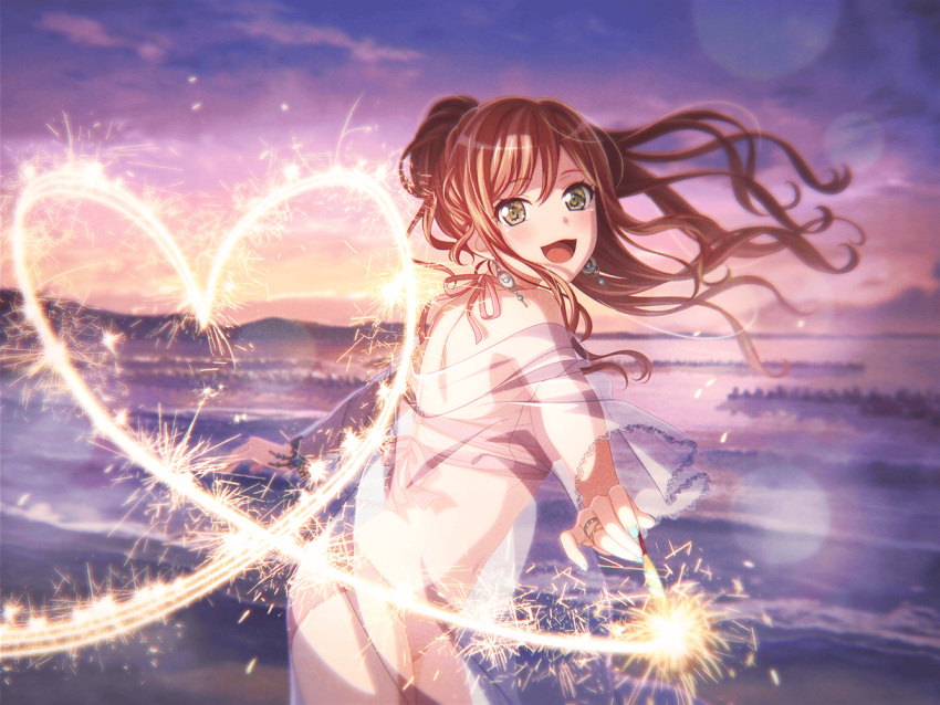 Safebooru - bang dream! brown eyes brown hair dress imai lisa long hair official art smile | 4108509