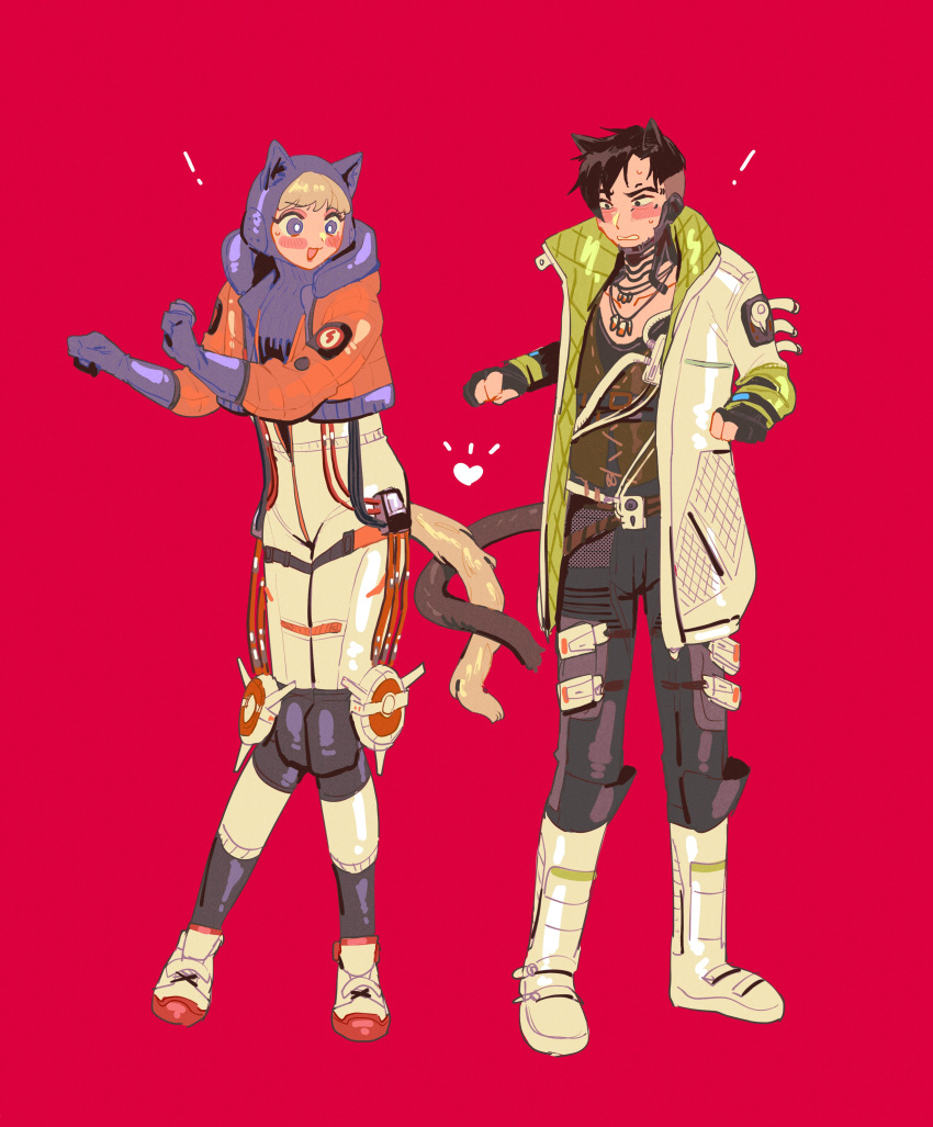 Safebooru - 1boy 1girl absurdres animal ears apex legends black eyes black hair black pants ...