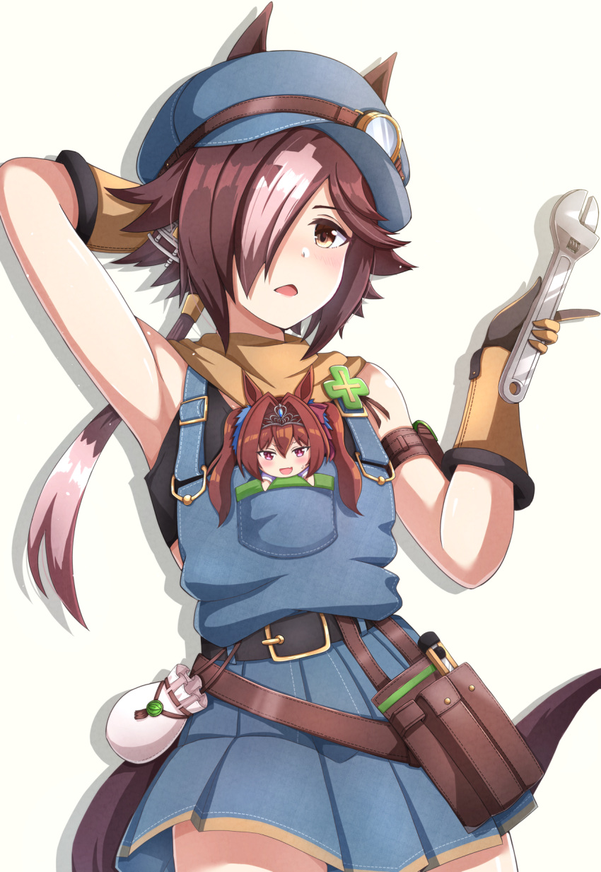 Safebooru - 1girl animal ears arm behind head armpits bangs bare shoulders belt beret blue ...