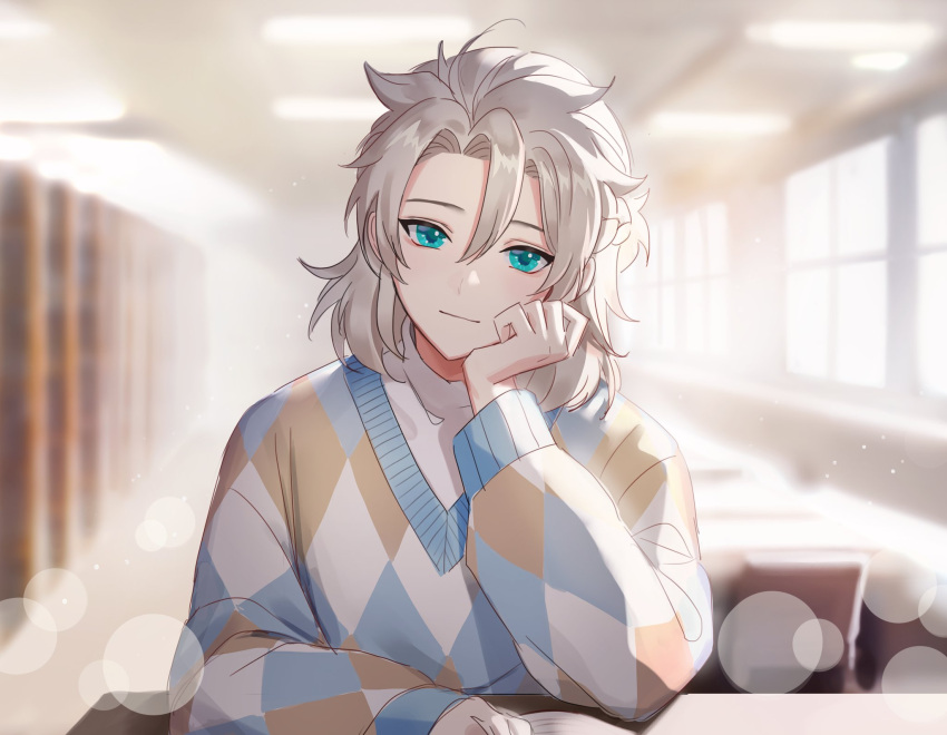 Safebooru - 0jae 1boy albedo (genshin impact) alternate costume aqua eyes bangs blonde hair ...