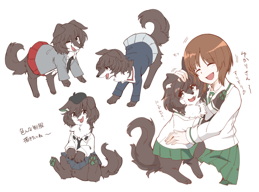 Safebooru - 1girl akiyama yukari alternate costume animal animalization anzio school uniform ...