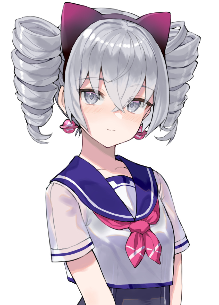 Safebooru - 1girl absurdres bangs blush breasts bronya zaychik drill ...