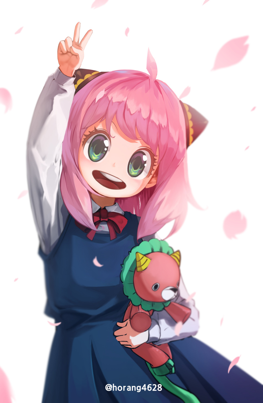 Safebooru - 1girl :d absurdres anya (spy x family) arm up child dress ...
