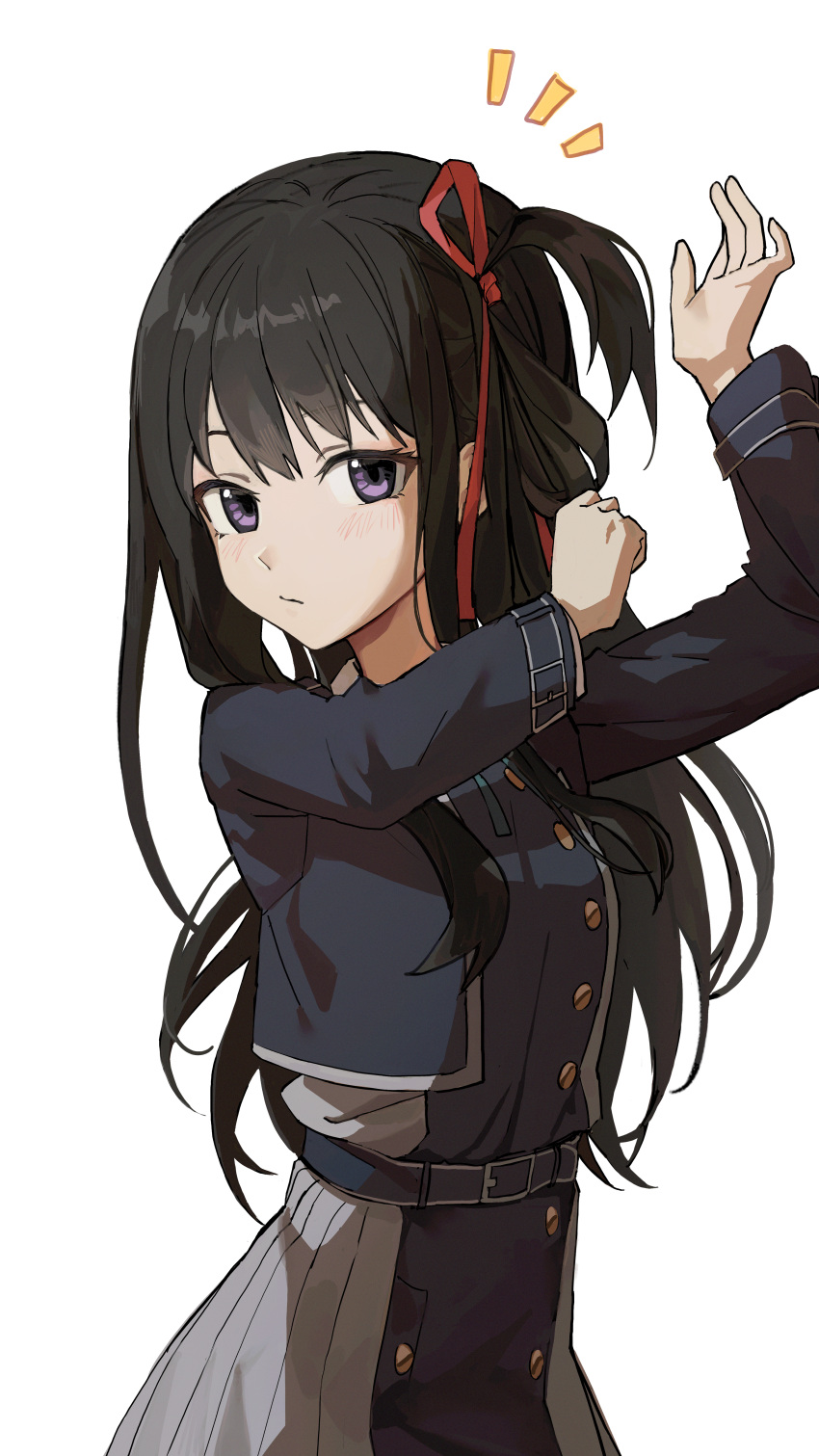 Safebooru - 1girl absurdres black hair blue jacket blush braid commentary request hands up ...