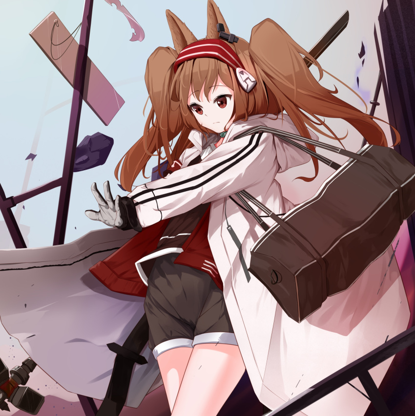 Safebooru - 1girl absurdres angelina (arknights) animal ear fluff animal ears arknights bag ...