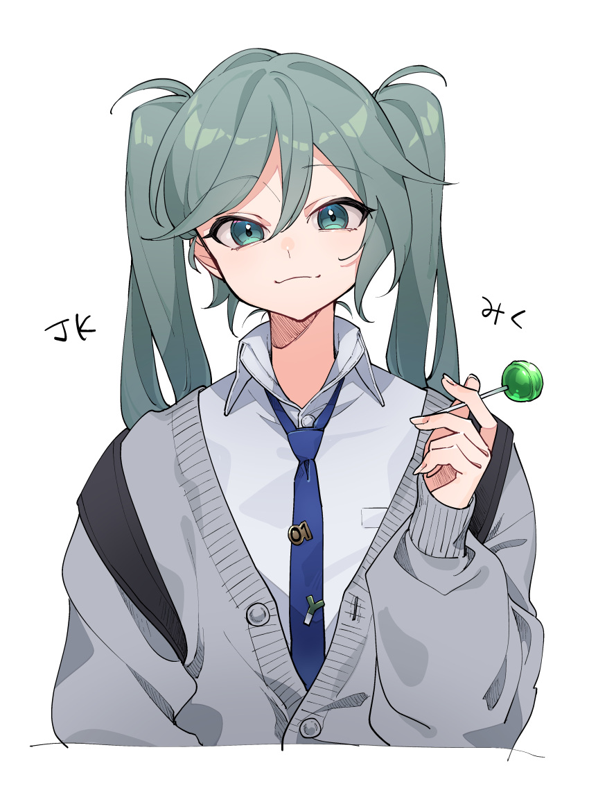 Safebooru - absurdres candy food green hair hatsune miku highres ...