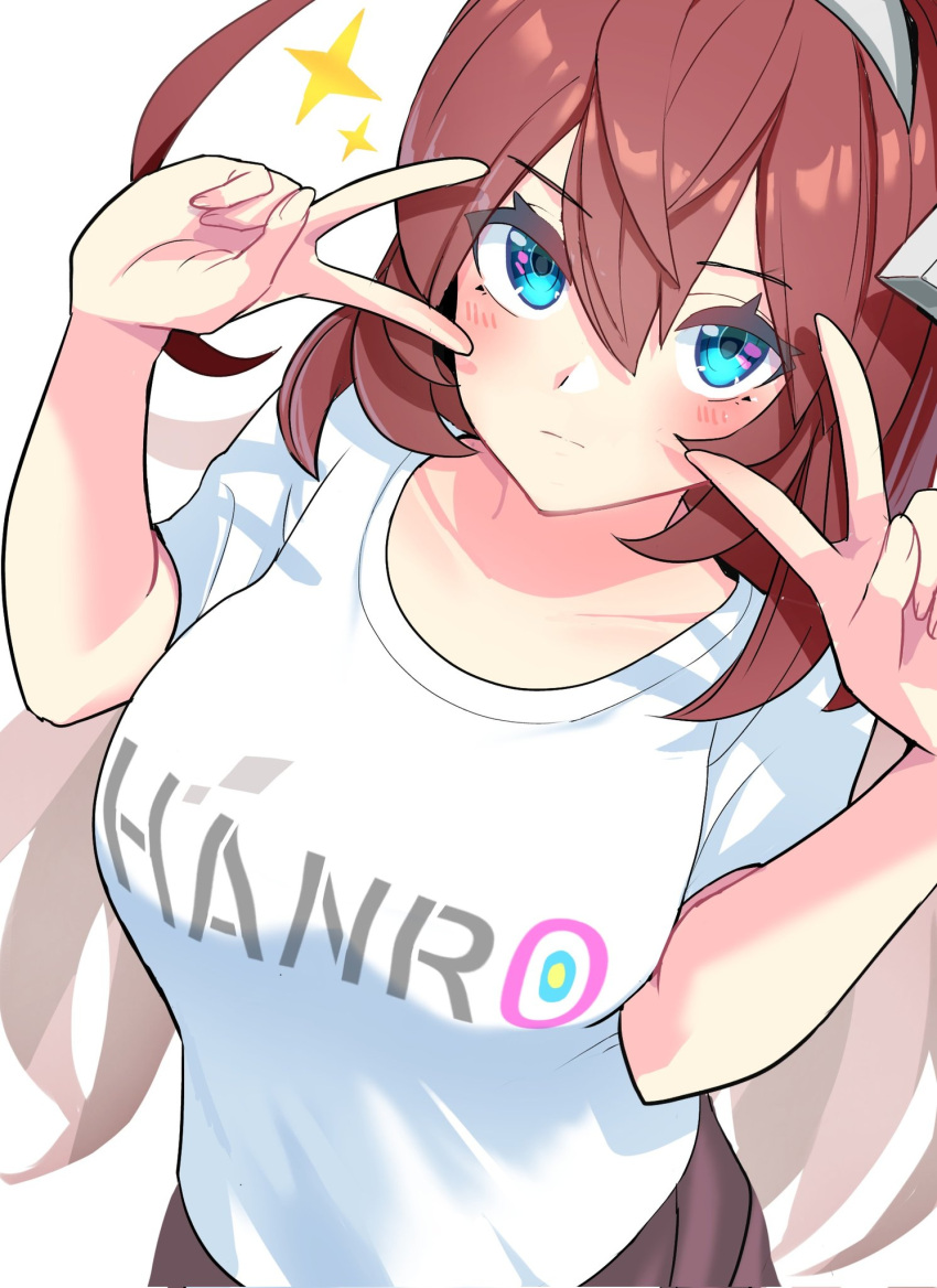 Safebooru 1girl Ahoge Bangs Blue Eyes Blush Breasts Brown Hair Closed