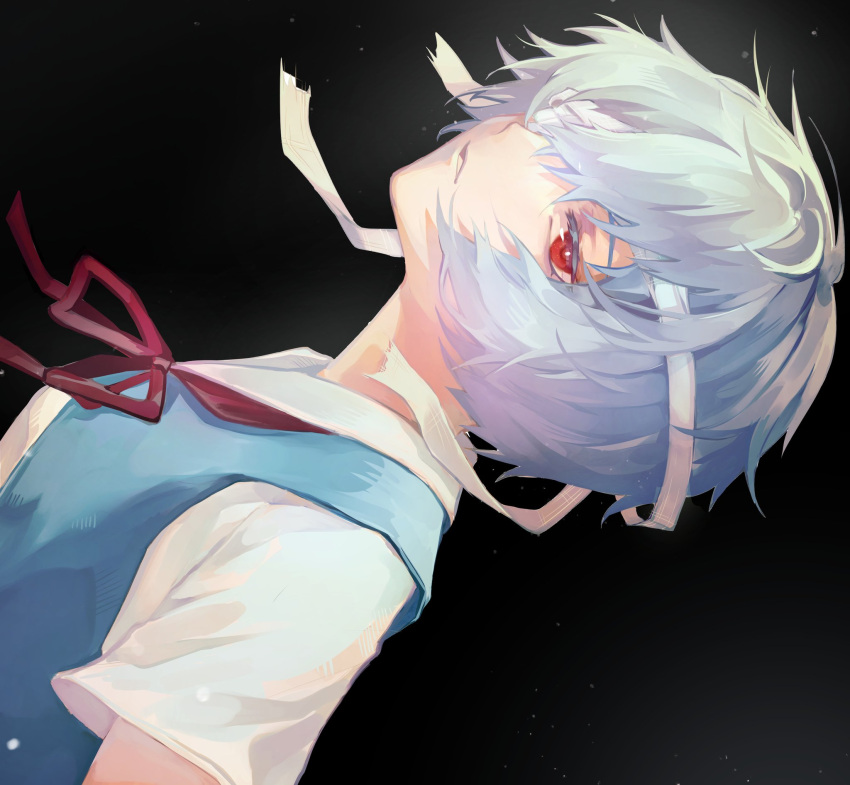 Safebooru - 1girl ayanami rei b.s (fwpt2745) bandage on face bandage over one eye bandages black ...