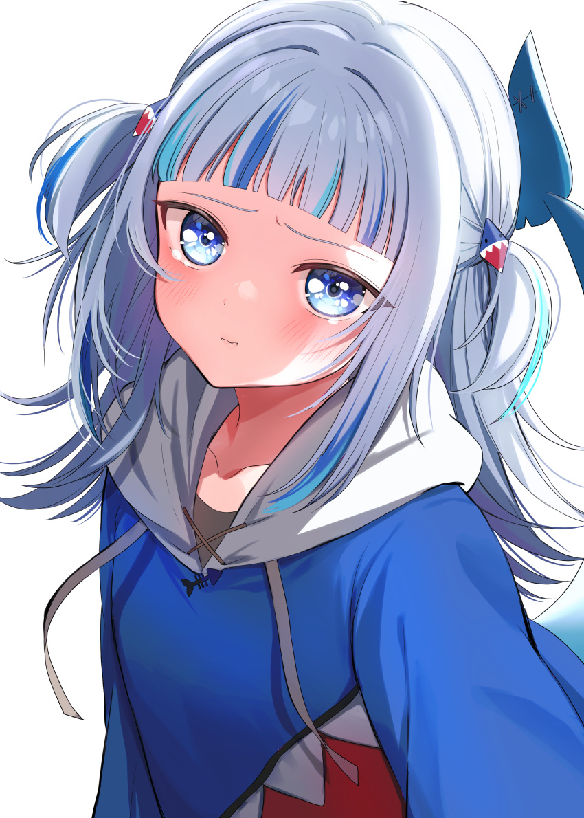 Safebooru - 1girl absurdres animal costume animal hood bangs blue eyes blue hair blue hoodie ...