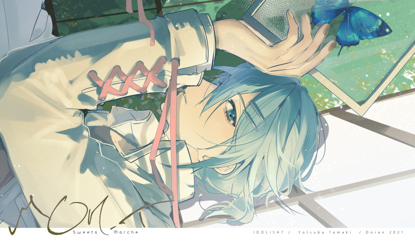 Safebooru - 1boy bishounen blue butterfly blue eyes blue hair bug butterfly doran (doran7280 ...