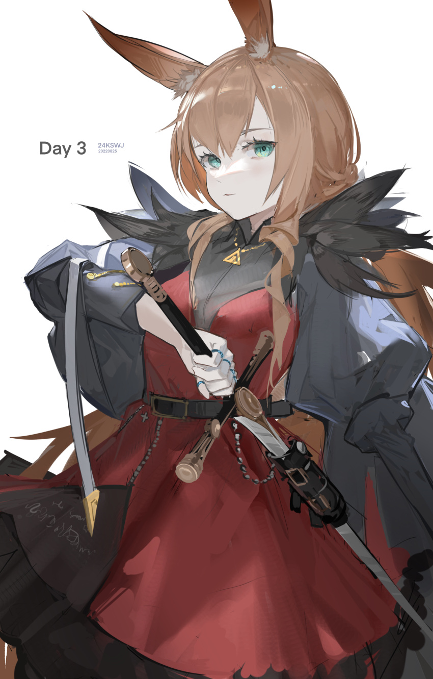 Safebooru - 1girl 24kswj-shouwangjun absurdres alternate costume amiya (arknights) animal ear ...
