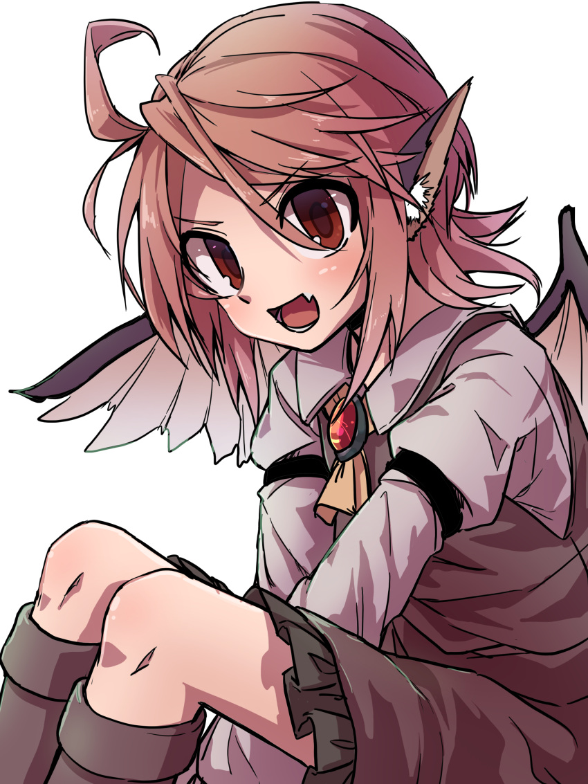 Safebooru - 1girl absurdres ahoge animal ears bird ears bird wings blush brown dress brown socks ...