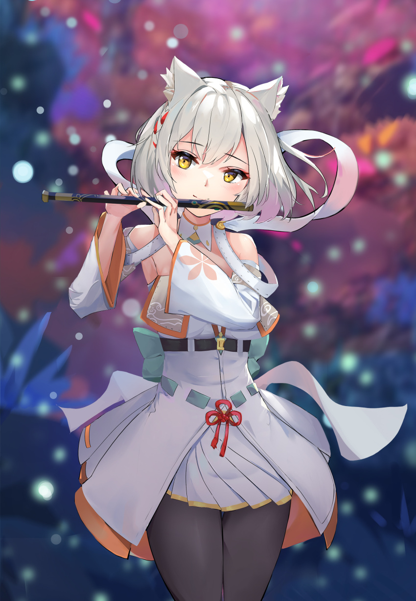 Safebooru - 1girl absurdres animal ears camisole cat ears cat girl chest jewel flute highres ...