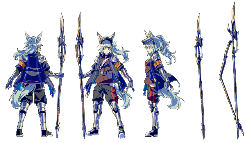 Safebooru - 1girl absurdres animal ears arknights armband armored boots black jacket black pants ...