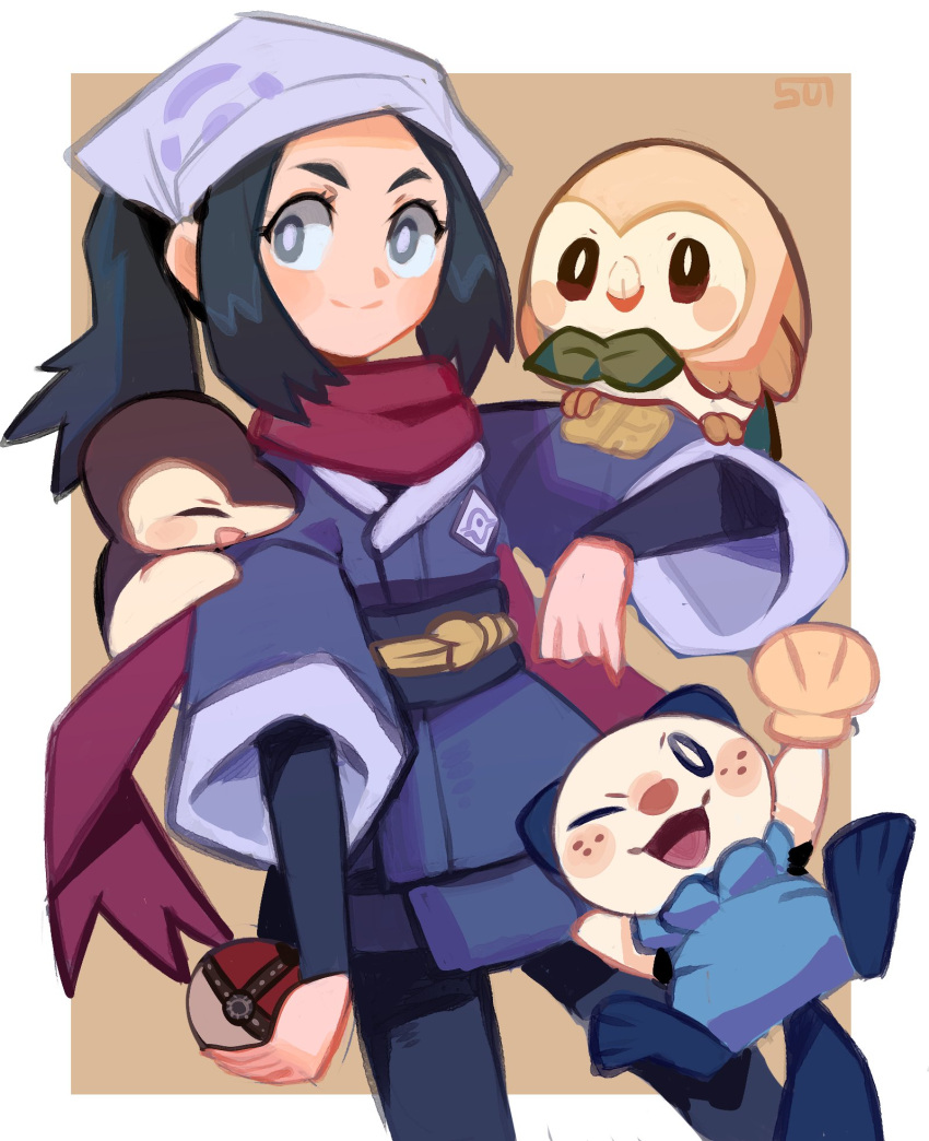 Safebooru - 1girl akari (pokemon) black hair black pantyhose blue ...