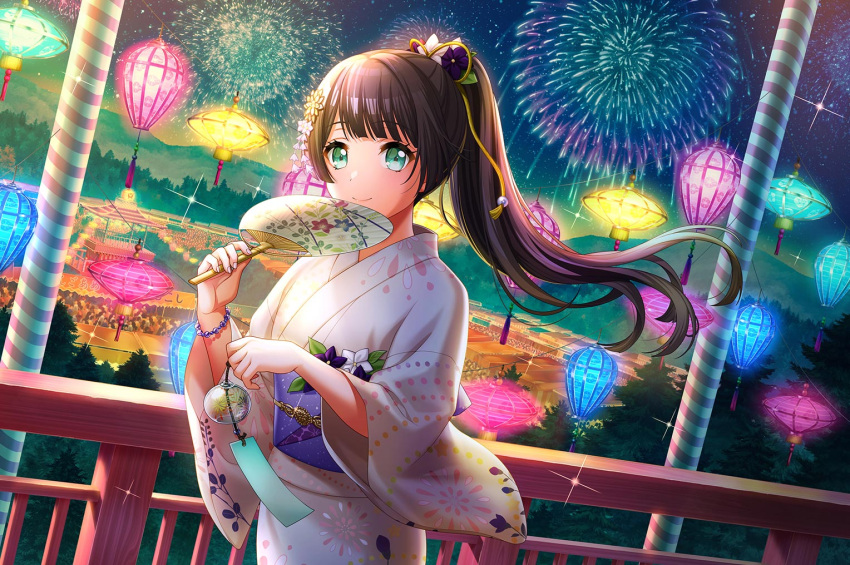 Safebooru - blonde hair blush d4dj green eyes kimono long hair ponytail togetsu rei | 4126060