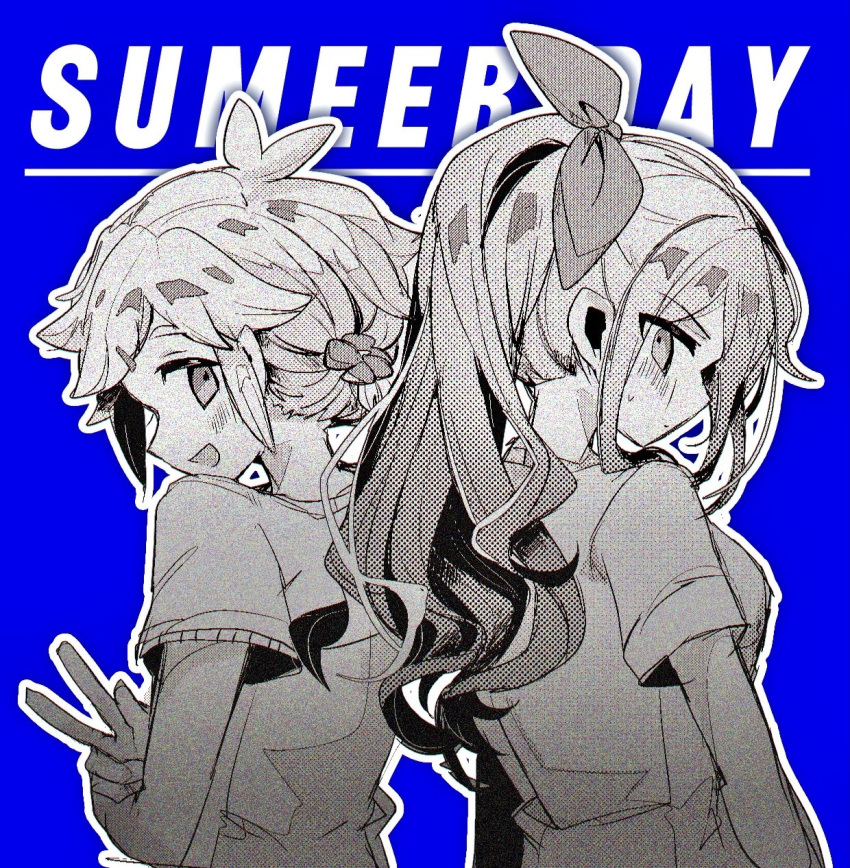 Safebooru - 1boy 1girl alternate costume alternate hairstyle aubrey (omori) basil (omori) blue ...