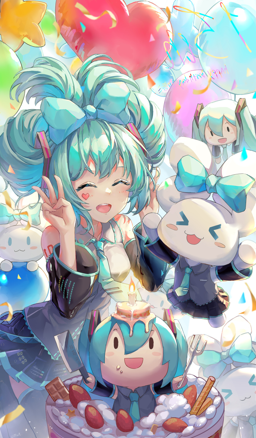 Safebooru - 1girl absurdres aqua eyes aqua hair cinnamiku cinnamoroll folded twintails hatsune ...