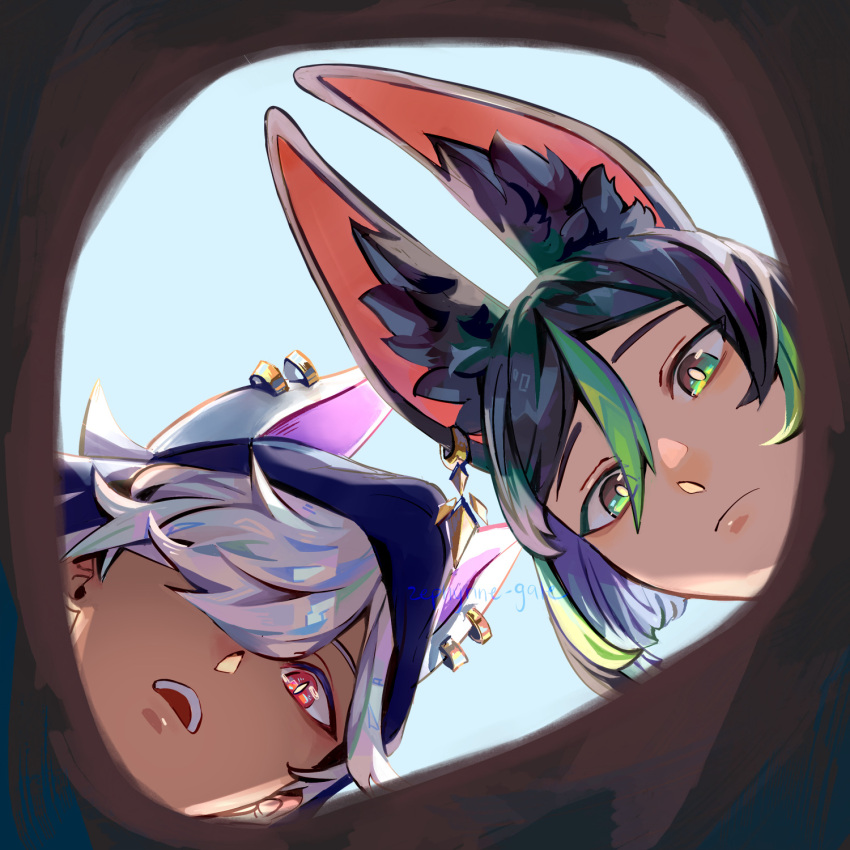 Safebooru - 2boys animal ear fluff animal ears black hair cyno (genshin ...