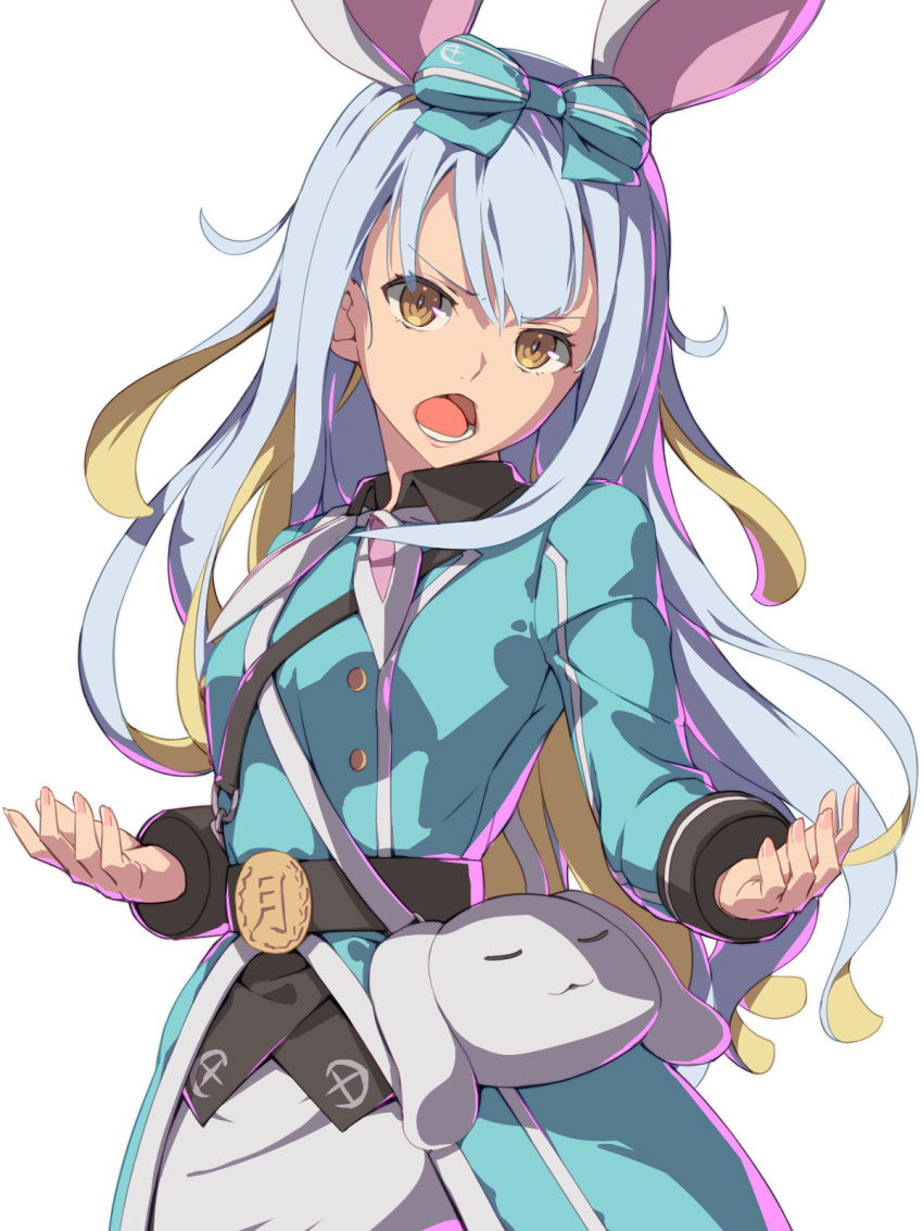 Safebooru - 1girl animal bag animal ears bag bangs belt belt buckle bow brown eyes buckle ...