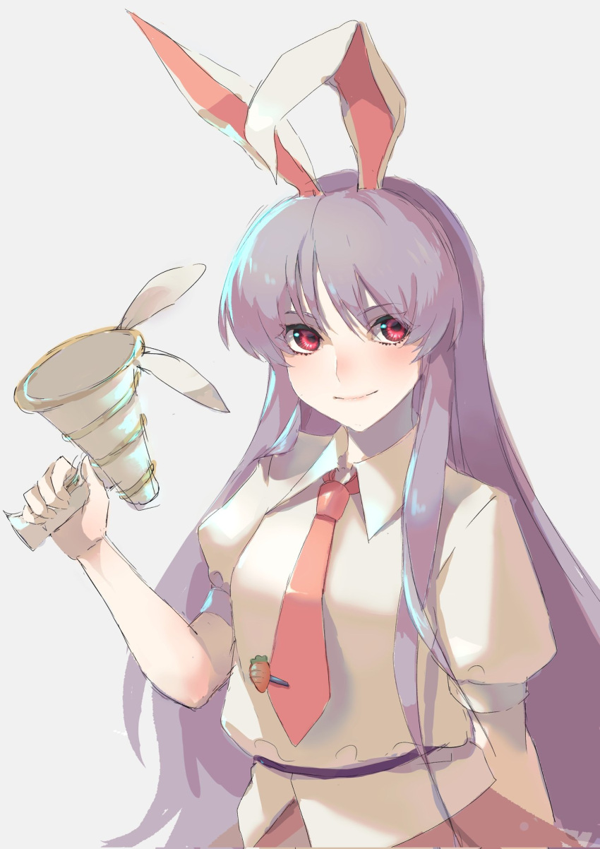 Safebooru - 1girl animal ears grey background highres long hair lunatic ...