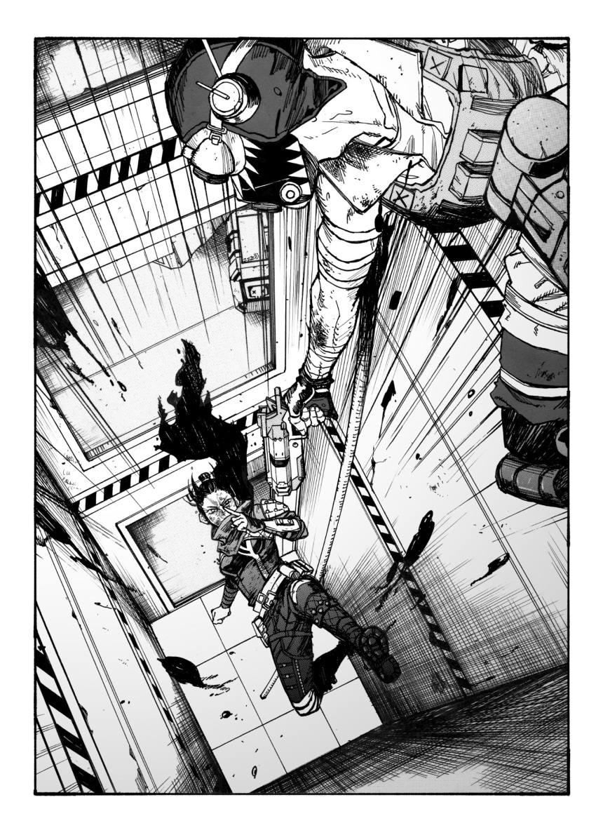 Safebooru - 1boy 1girl animification apex legends b3 wingman bandaged arm bandages blood blood ...