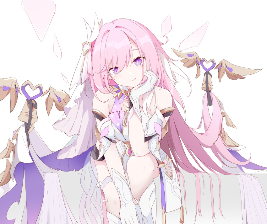 Safebooru - 1girl absurdres bangs bare shoulders canglan9527996 closed mouth dress elysia ...