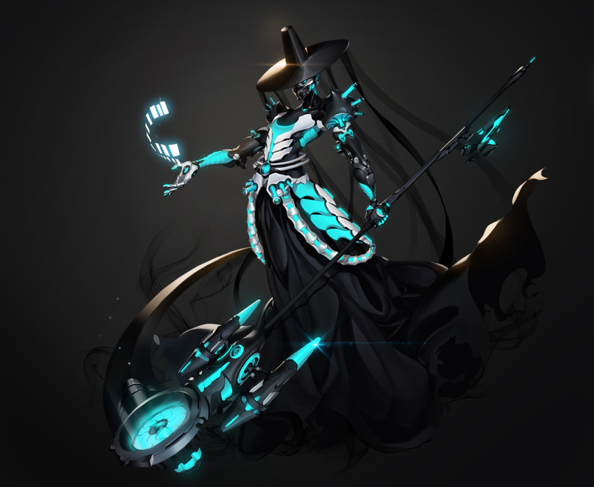 Safebooru - 1boy android black hair black headwear black robe black ...