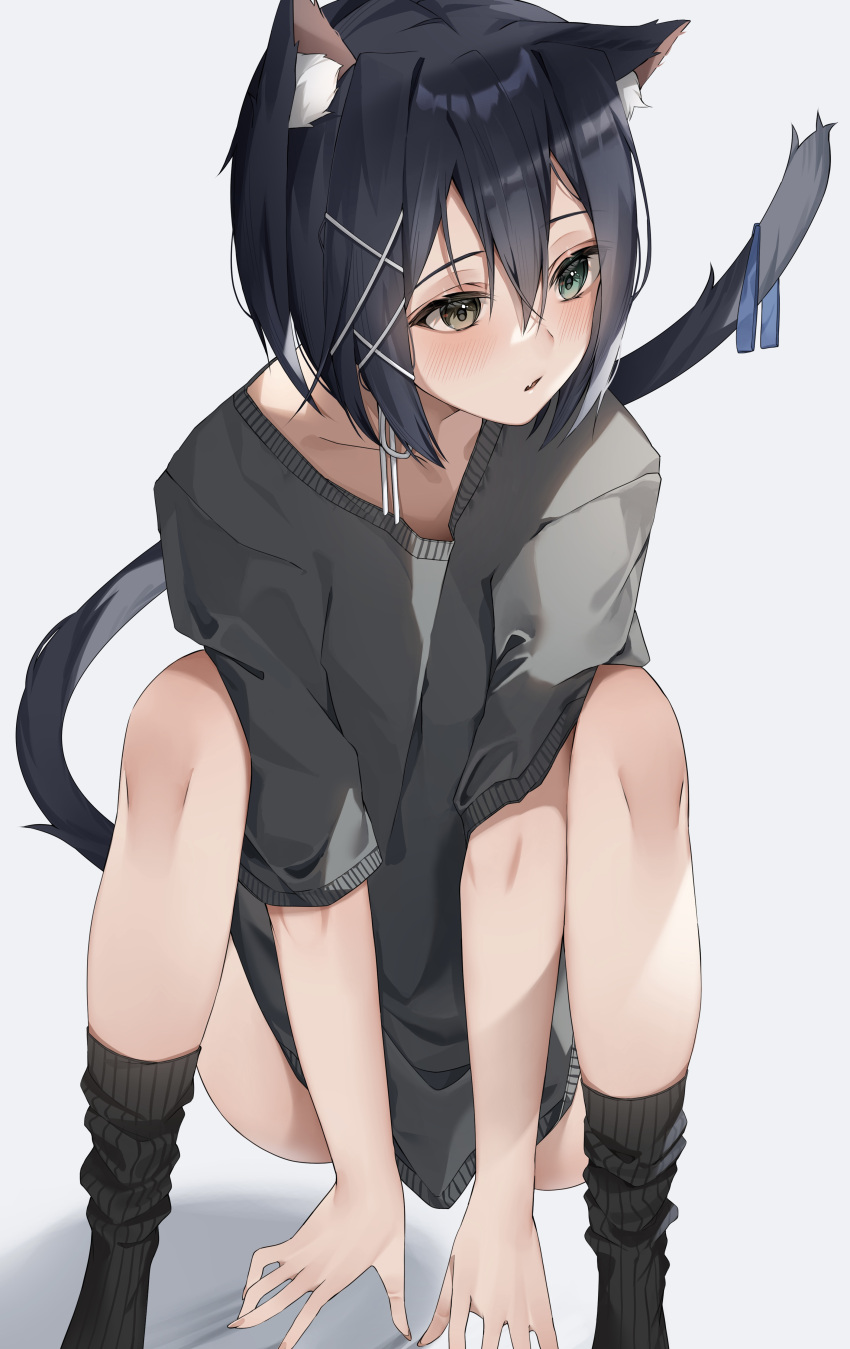 Safebooru - 1girl absurdres animal ears awaki224 black hair brown eyes cat ears cat girl cat ...