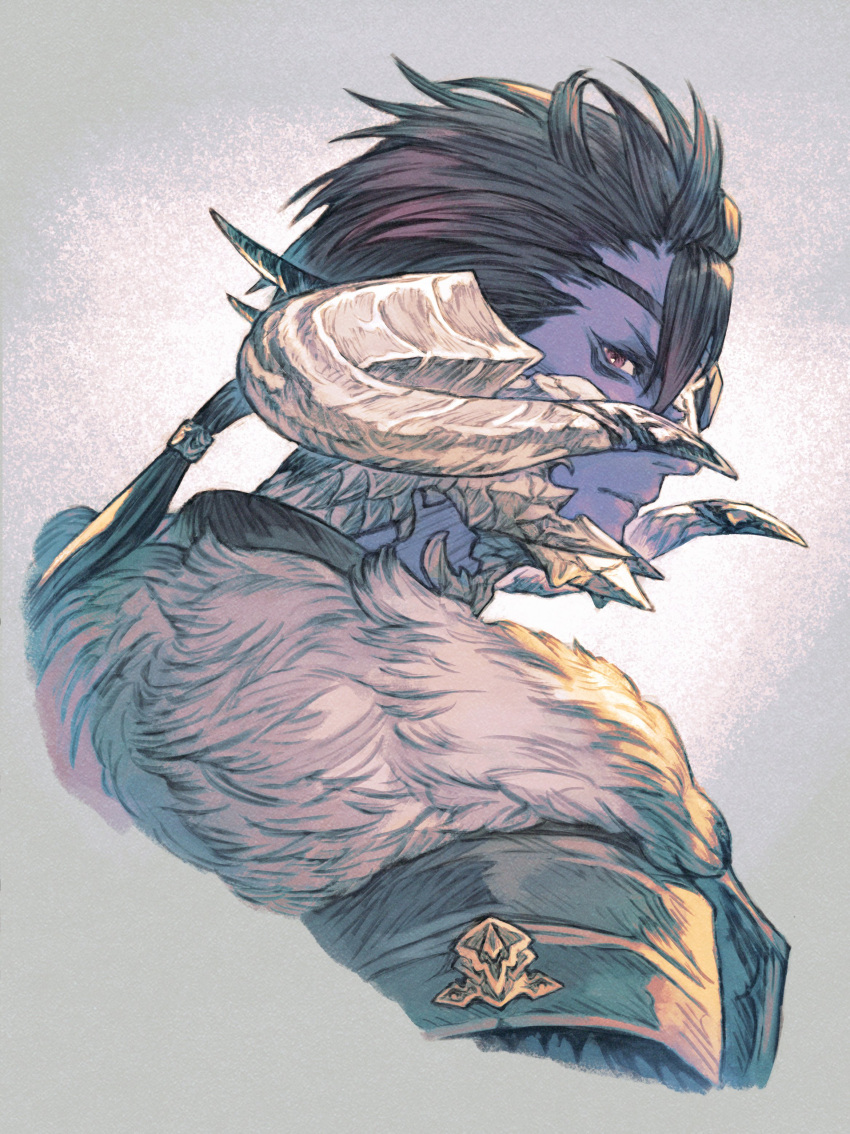 Safebooru 1boy Absurdres Au Ra Avatar Ff14 Bangs Black Hair Blue 8123