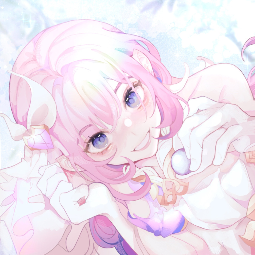 Safebooru - 1girl :d bangs dress elysia (herrscher of human:ego) elysia (honkai impact) gloves ...