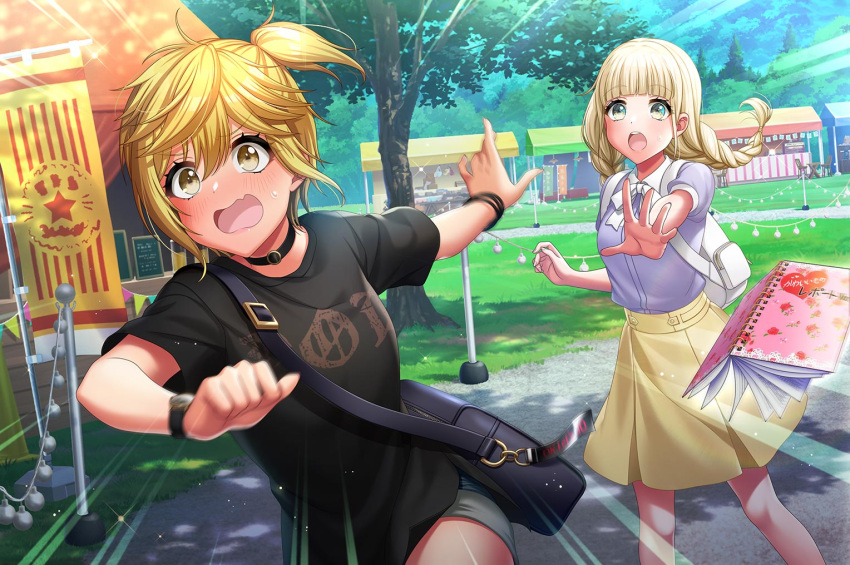 Safebooru - blonde hair d4dj jacket short hair tsukimiyama nagisa twin braids twintails yellow ...